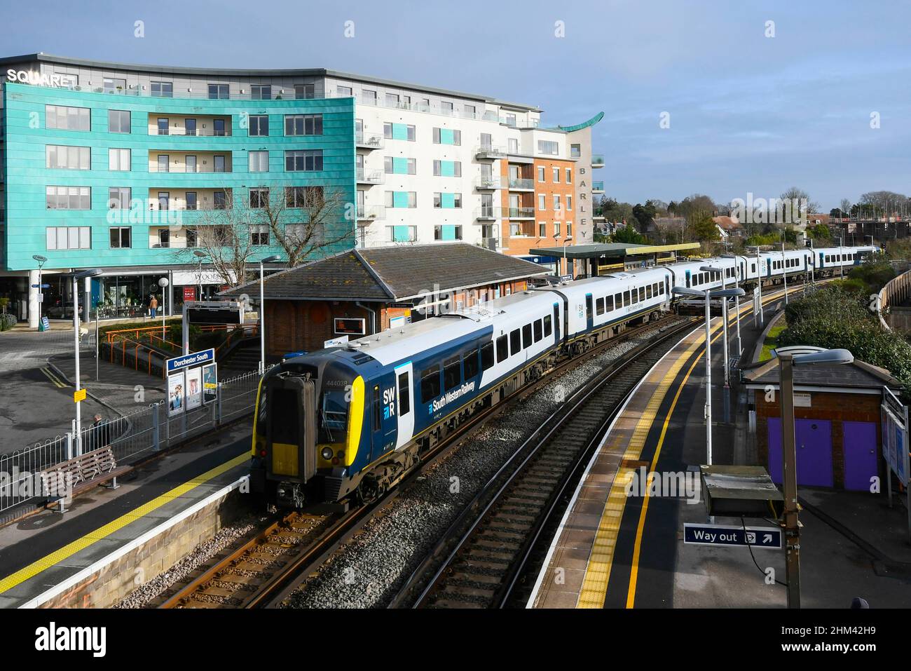 Dorchester, Dorset, UK. 7th February 2022. UK Weather. General view of ...
