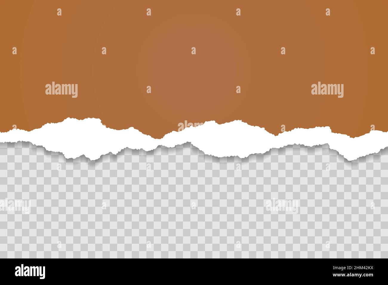 Brown torn paper edge template. Ripped horizontal strips with shadows ...
