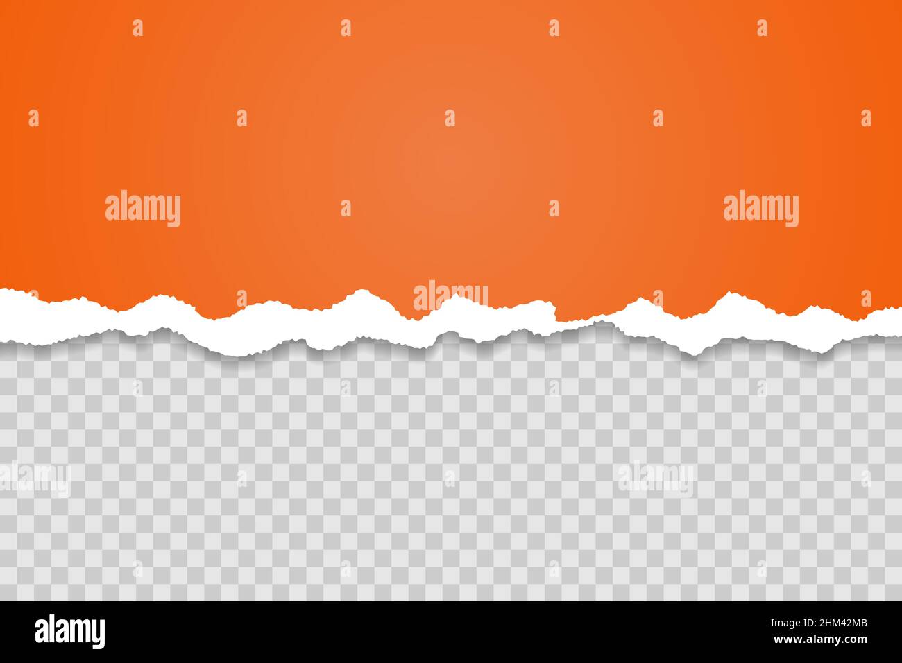 Orange torn paper edge template. Ripped horizontal strips with shadows ...