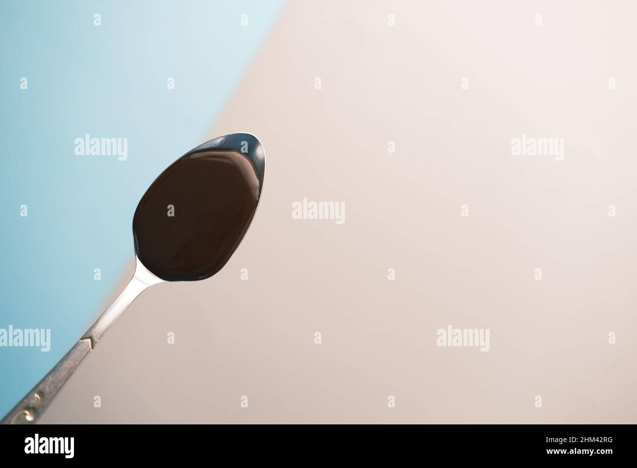 dark chocolate cream on a spoon top view Stock Photo - Alamy