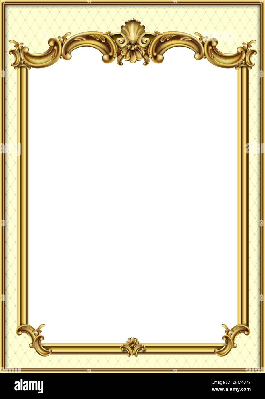 Golden classic rococo baroque frame. Vector graphics. Luxury frame for ...