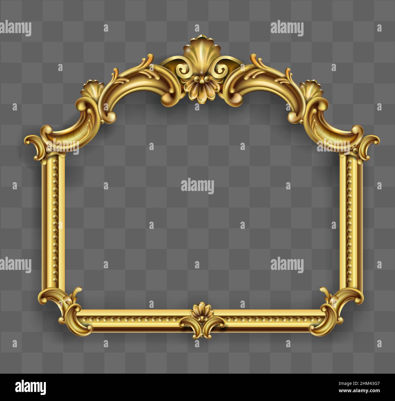 Golden classic rococo baroque frame. Vector graphics. Luxury frame for ...