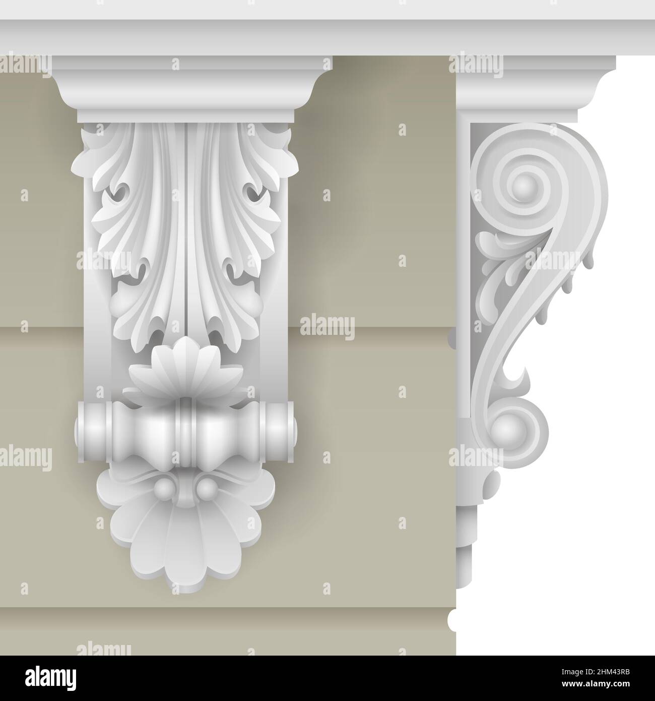 Architectural facade classic baroque bracket for the facade of the ...