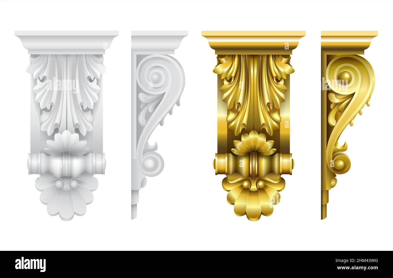 Architectural facade classic baroque bracket for the facade of the ...