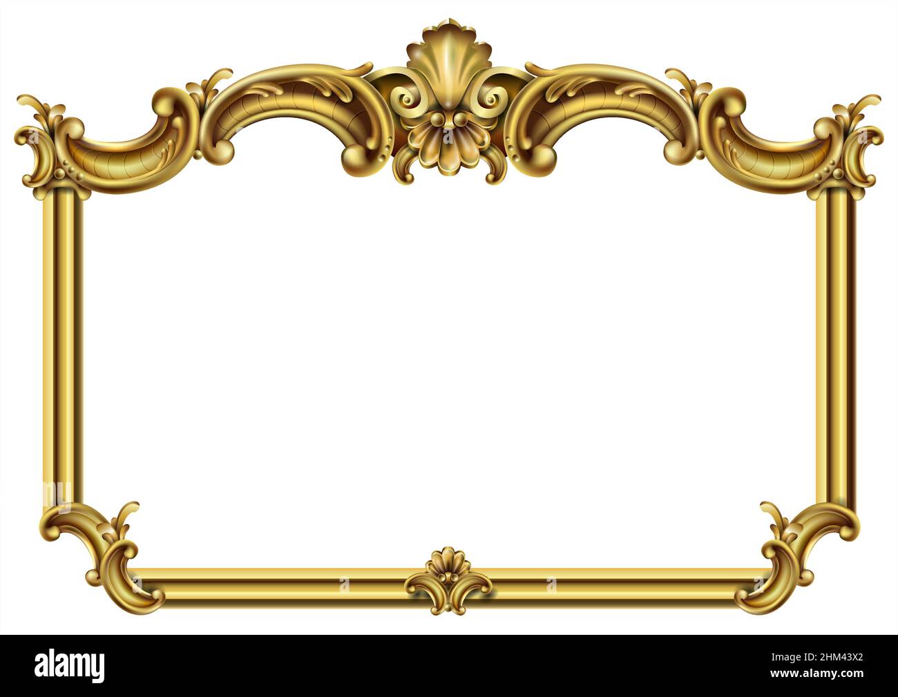 Golden classic rococo baroque frame. Vector graphics. Luxury frame for ...