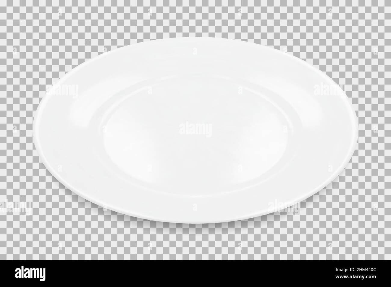 White round empty plate side view with transparent shadow Stock Vector ...