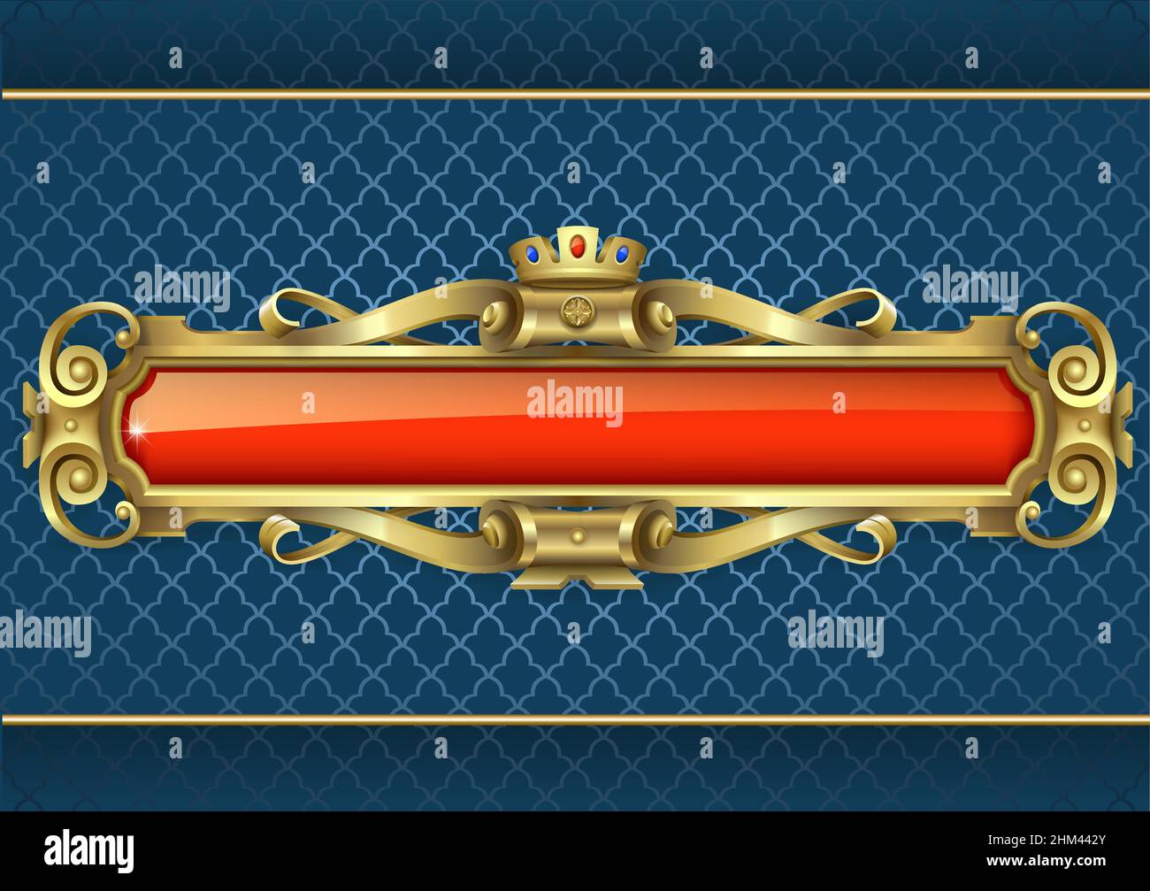 Classic gold banner or a sign for a site or an invitation. Vintage ...