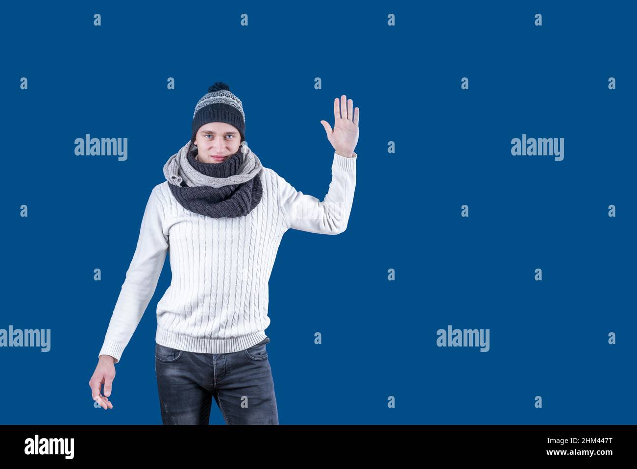 Male wearing woolen hat hi-res stock photography and images - Alamy