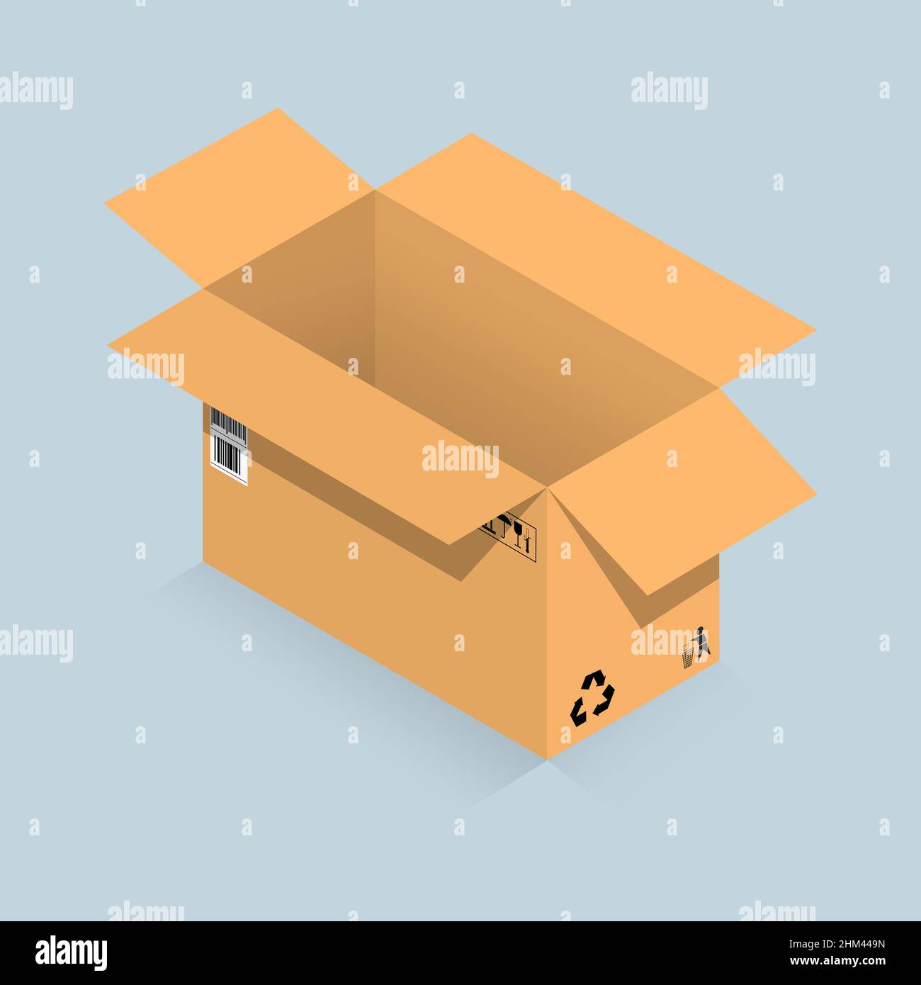 Vector drawing of a cardboard box with marking Stock Vector Image & Art ...