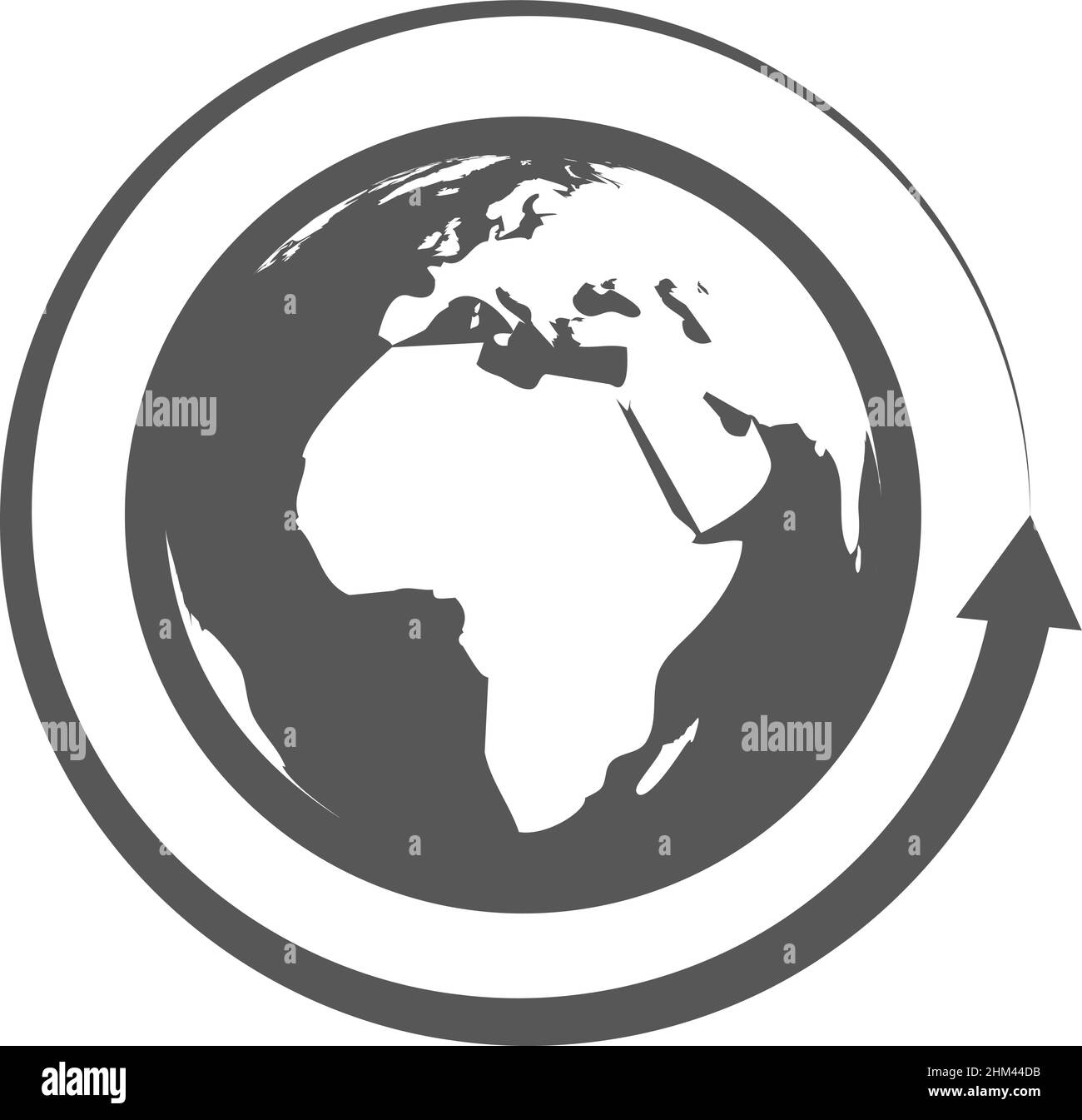 Arrow around planet icon. Earth orbit symbol Stock Vector Image & Art ...