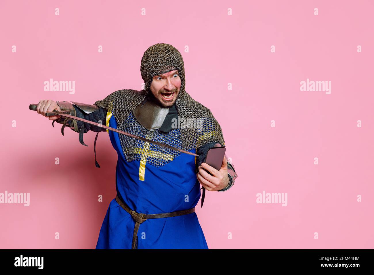 Medieval Knight Pointing Sword