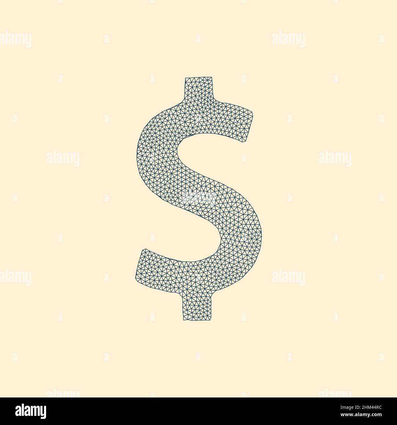 Dollar sign from polygonal black lines. Geometric dollar sign. Stock ...