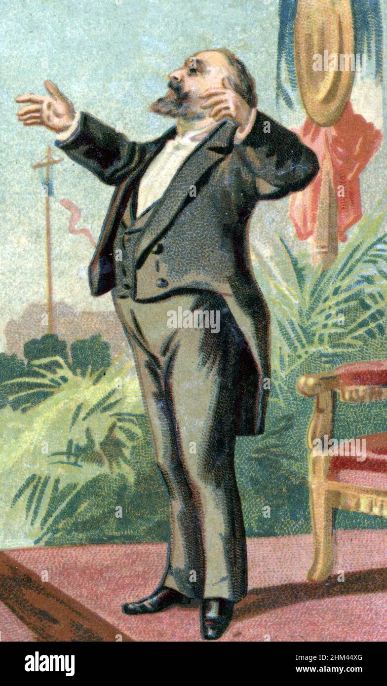 Portrait de Leon Gambetta (1838-1882) homme politique francais (French ...