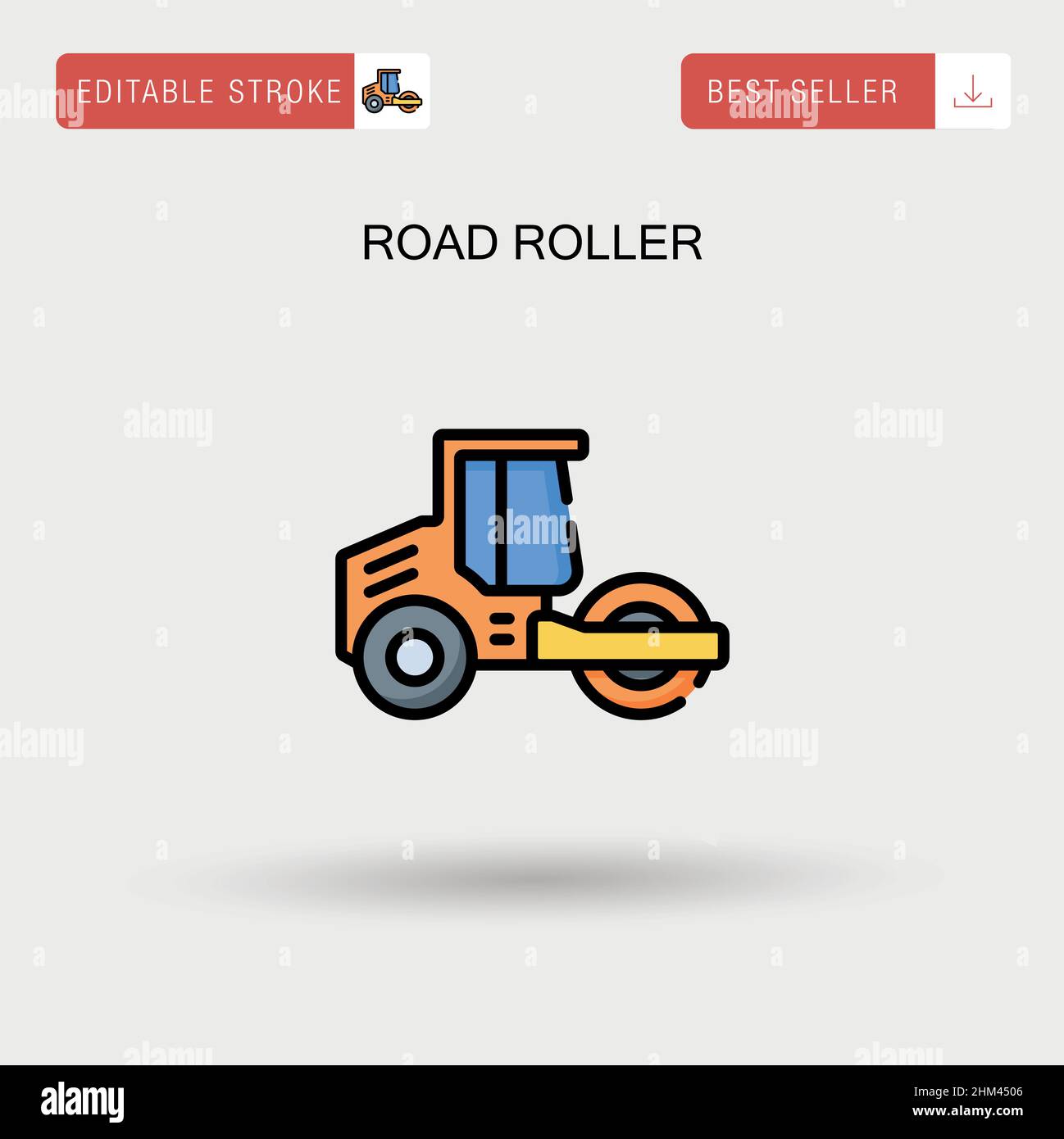 Pneumatic road roller Stock Vector Images - Alamy