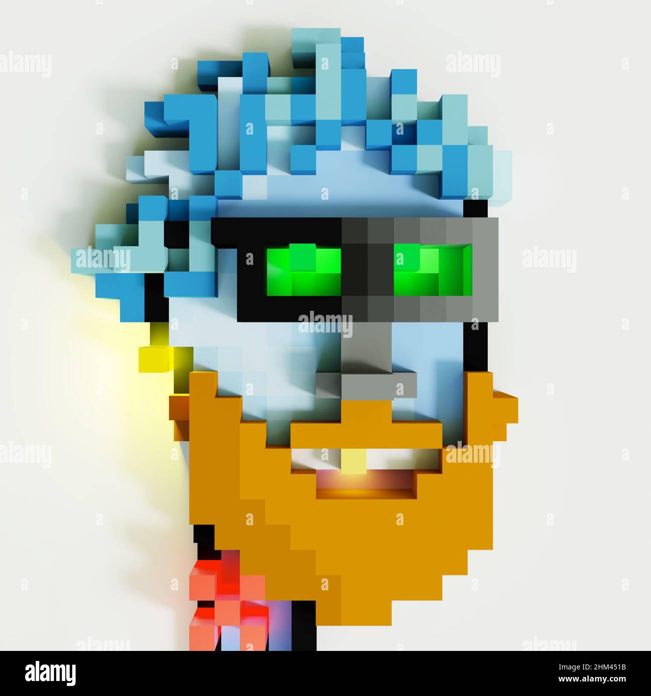 3D NFT Punk Concept with different rarities of traits Stock Photo - Alamy