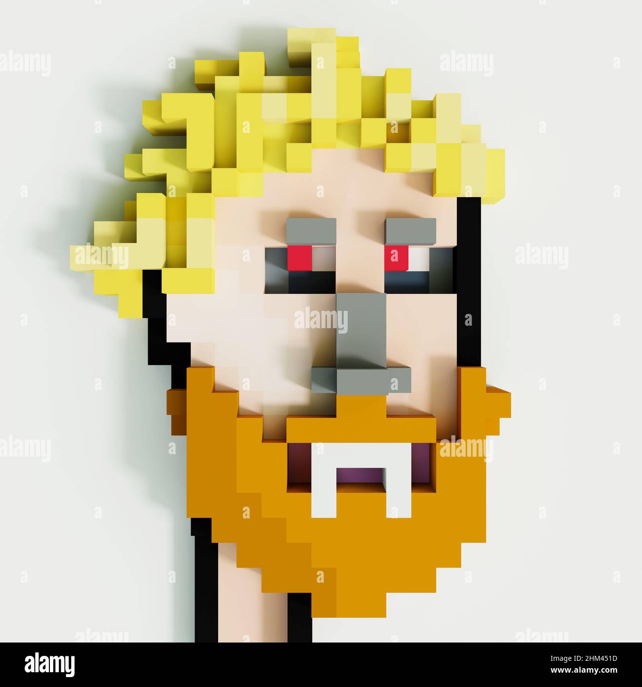 3D NFT Punk Concept with different rarities of traits Stock Photo - Alamy