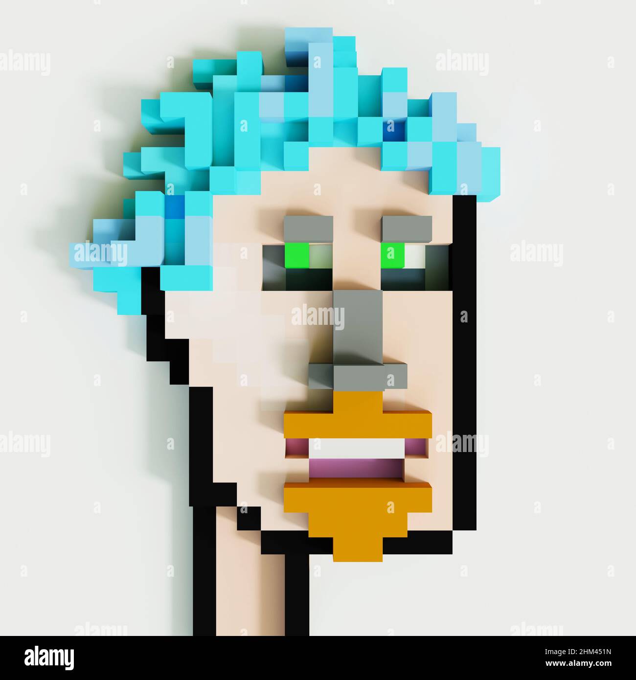 3D NFT Punk Concept with different rarities of traits Stock Photo - Alamy