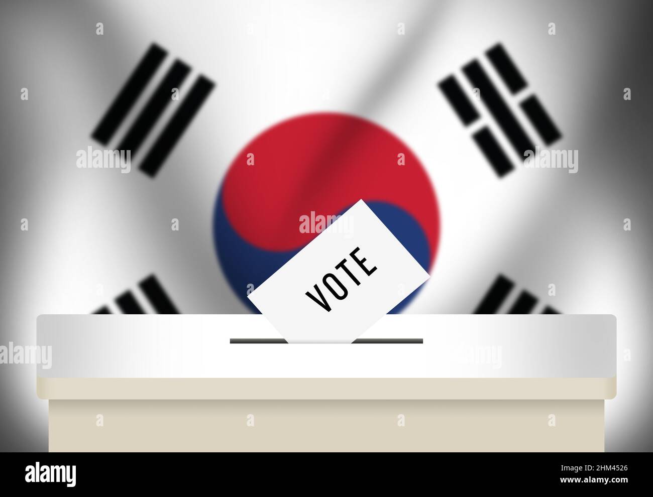 South Korea Presidential Elections Abstract Background with Voting Box ...