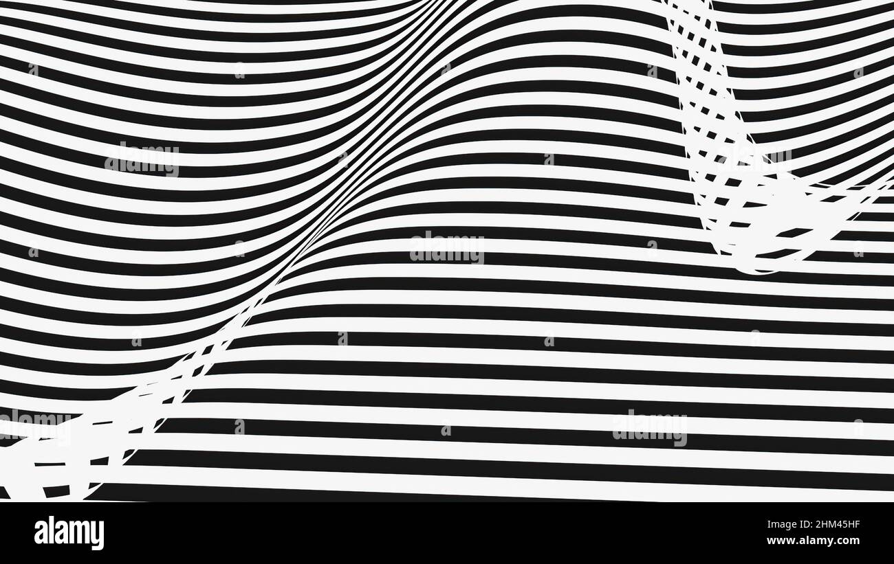 3d illustration - abstract black and white background with lines Stock ...