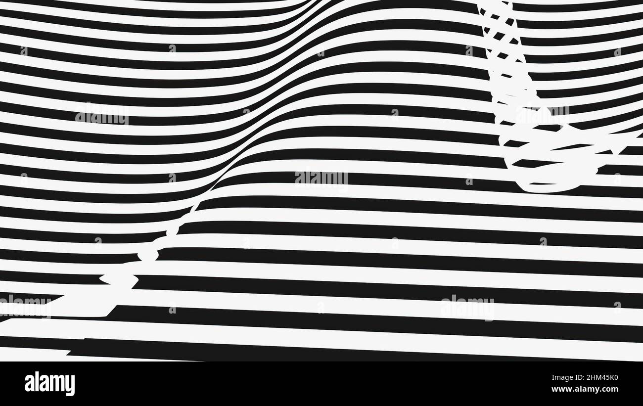 3d illustration - abstract black and white background with lines Stock ...