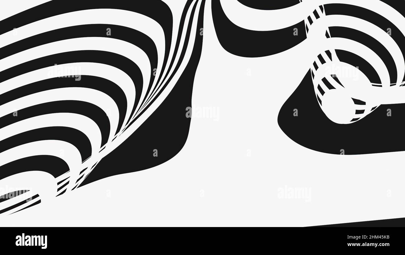 3d illustration - abstract black and white background with lines Stock ...