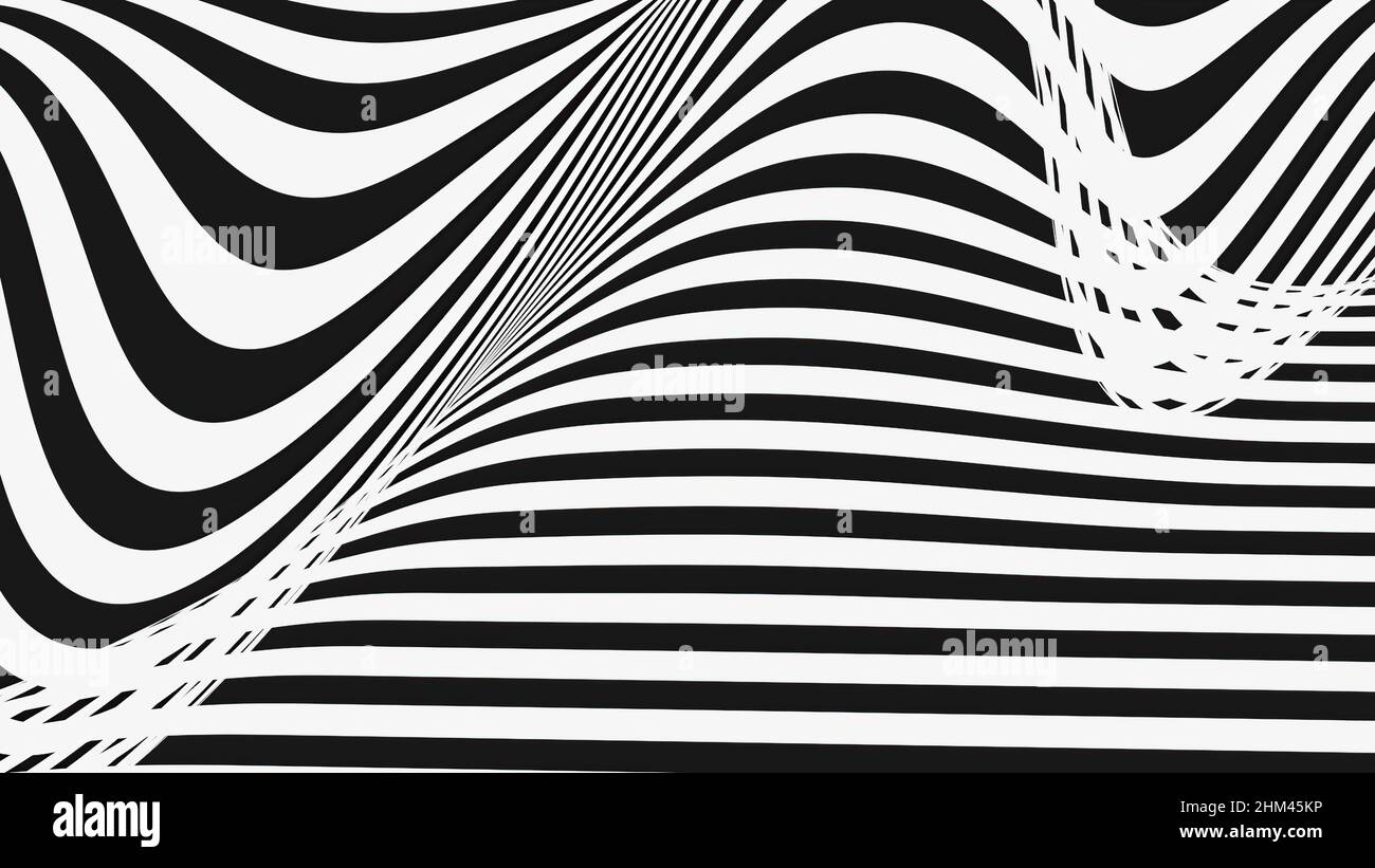 3d illustration - abstract black and white background with lines Stock ...