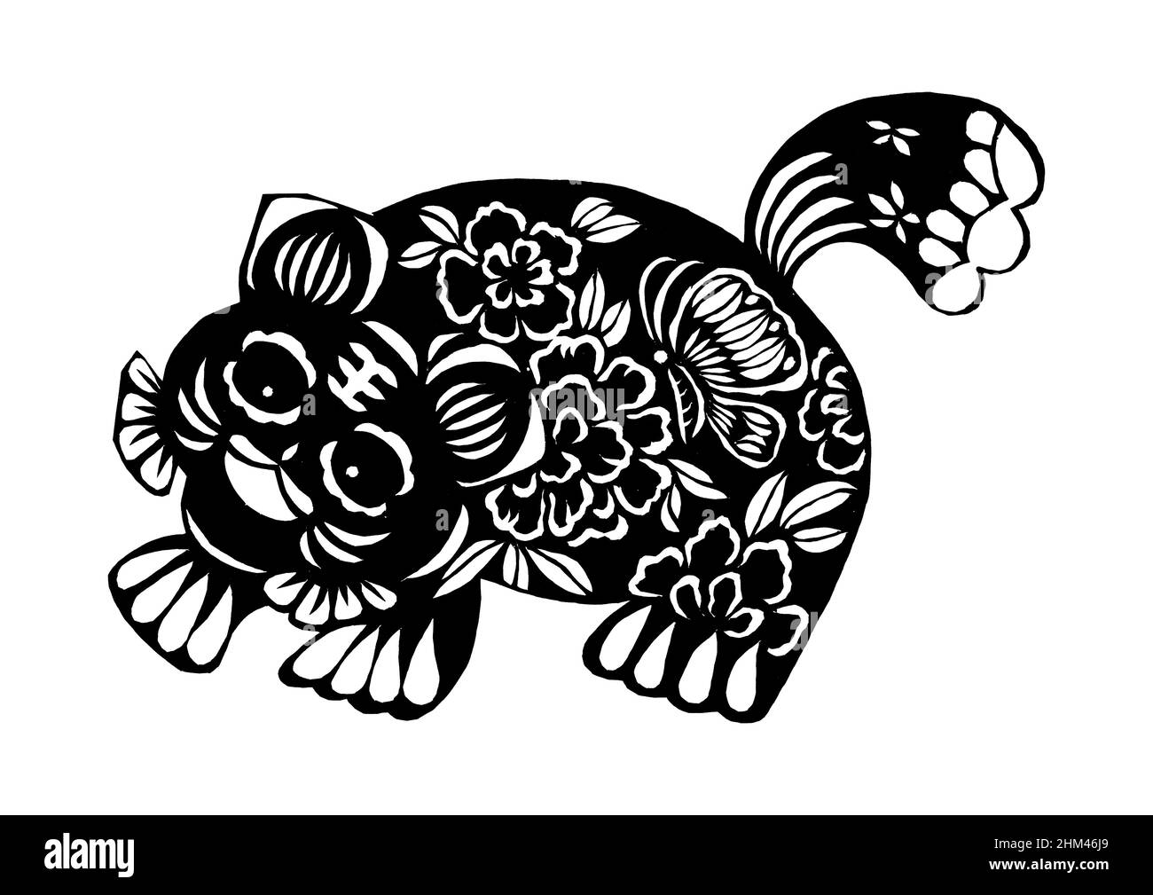 Tiger cut out Black and White Stock Photos & Images - Alamy