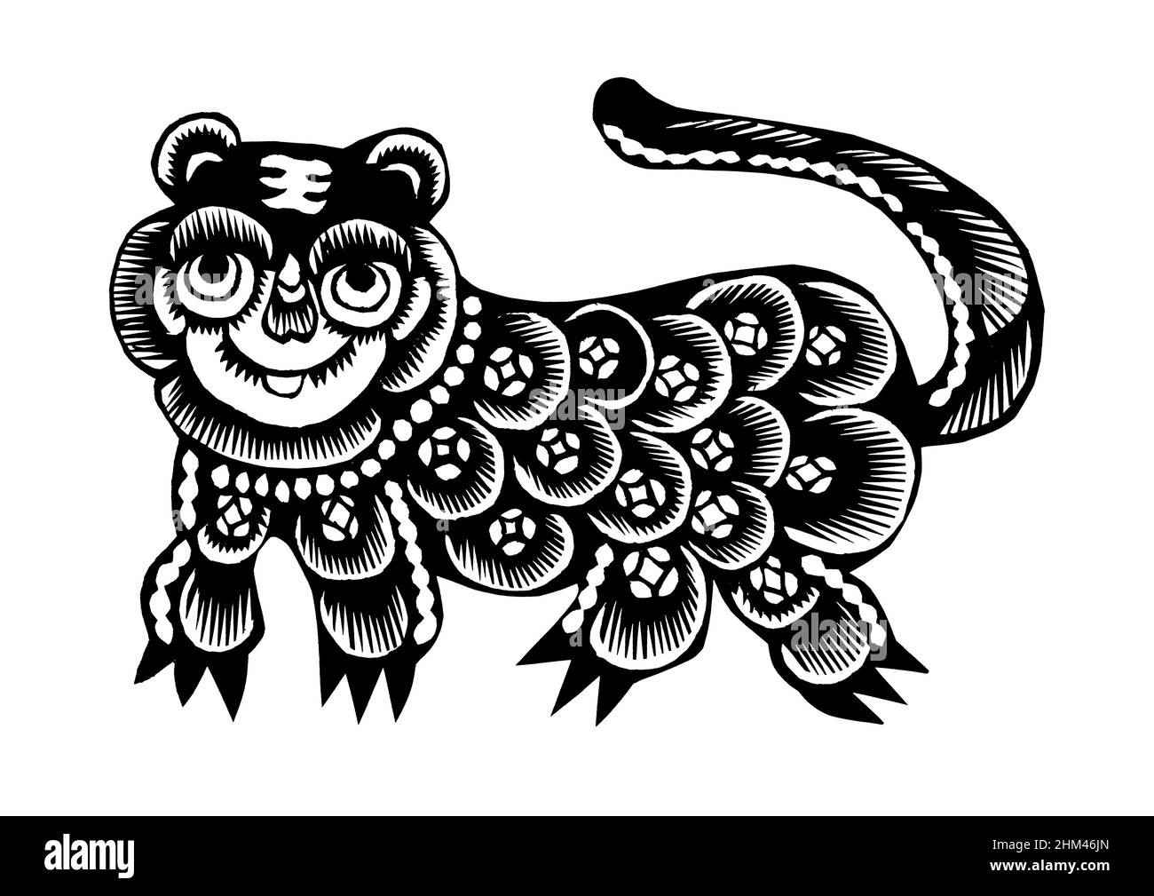 Asian tiger painting Cut Out Stock Images & Pictures - Alamy