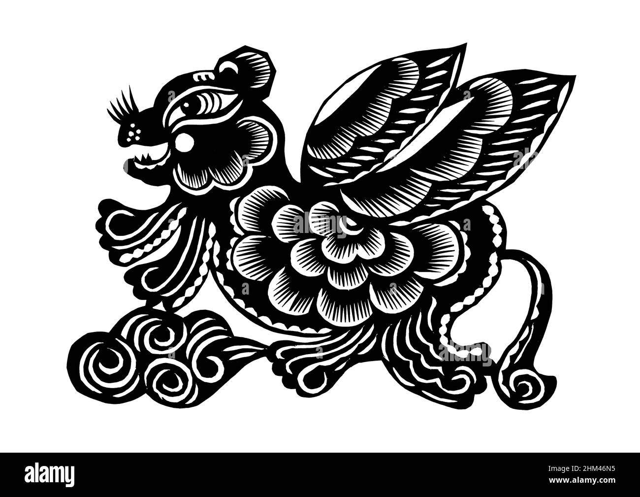 Tiger china illustration Black and White Stock Photos & Images - Alamy