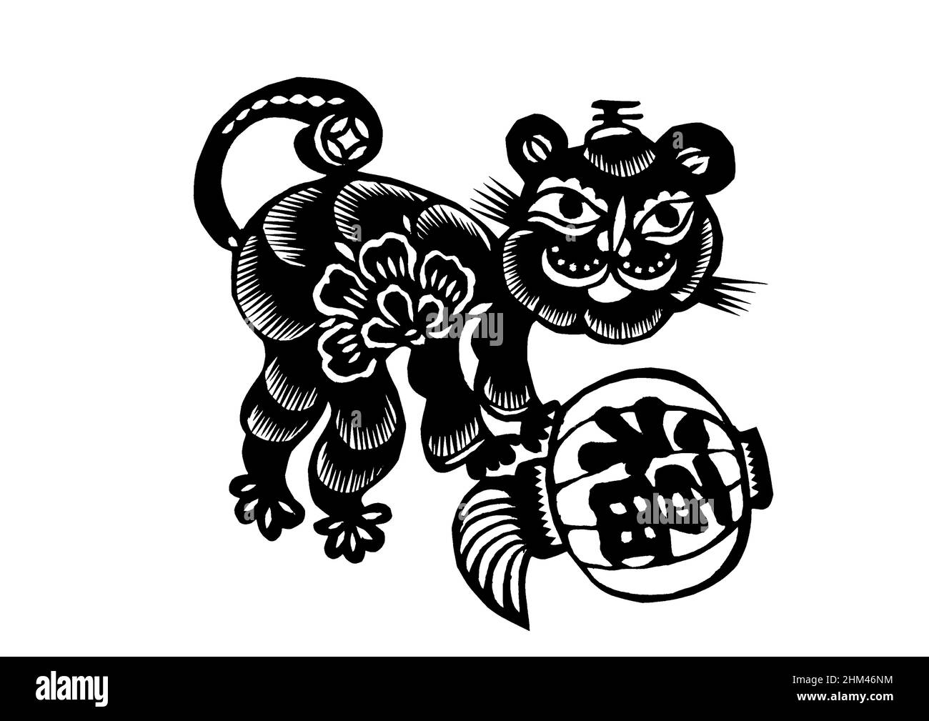 Tiger china illustration Black and White Stock Photos & Images - Alamy
