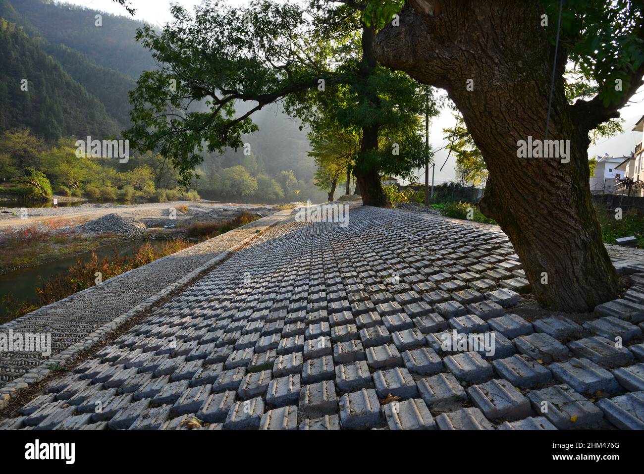 Flood control embankment Stock Photo - Alamy