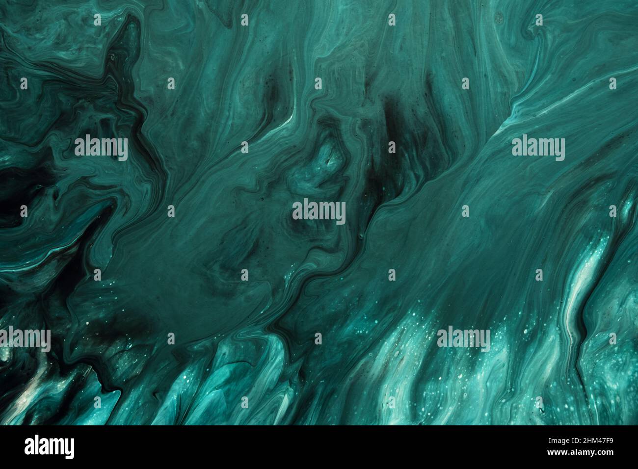 Fluid Art. Liquid emerald green abstract drips and wave. Marble effect ...