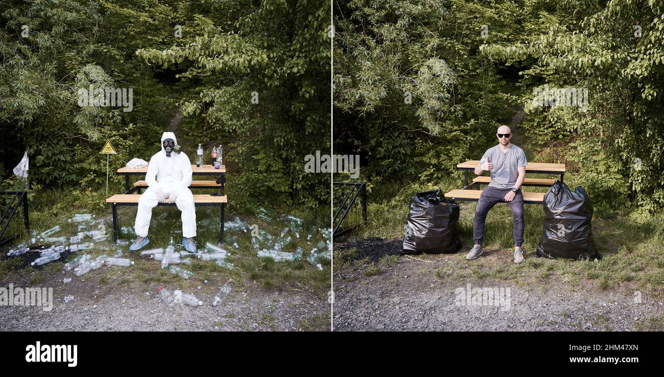 Two options for ecology situation during leisure and recreation ...