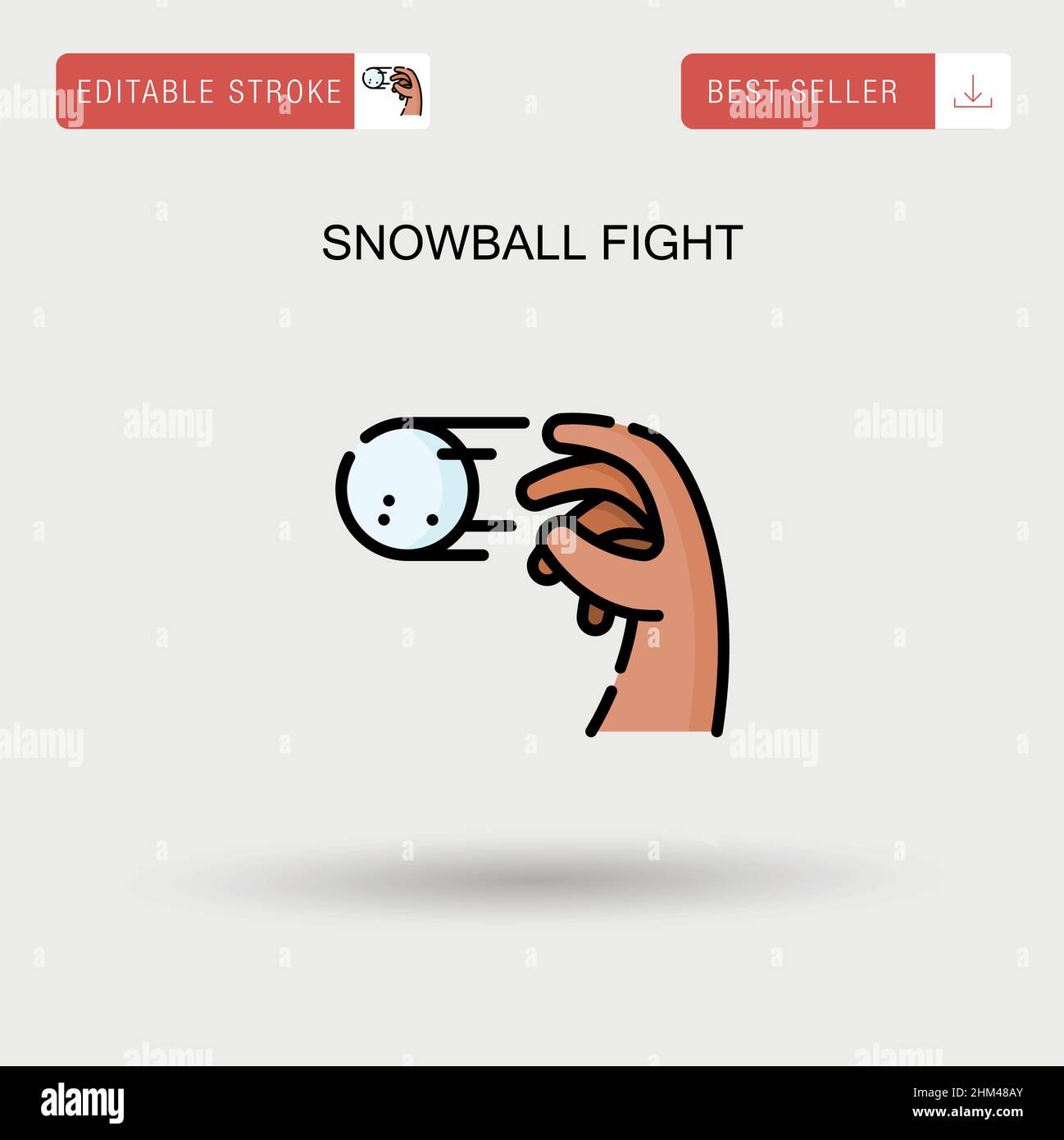 Snowball fight Simple vector icon Stock Vector Image & Art - Alamy