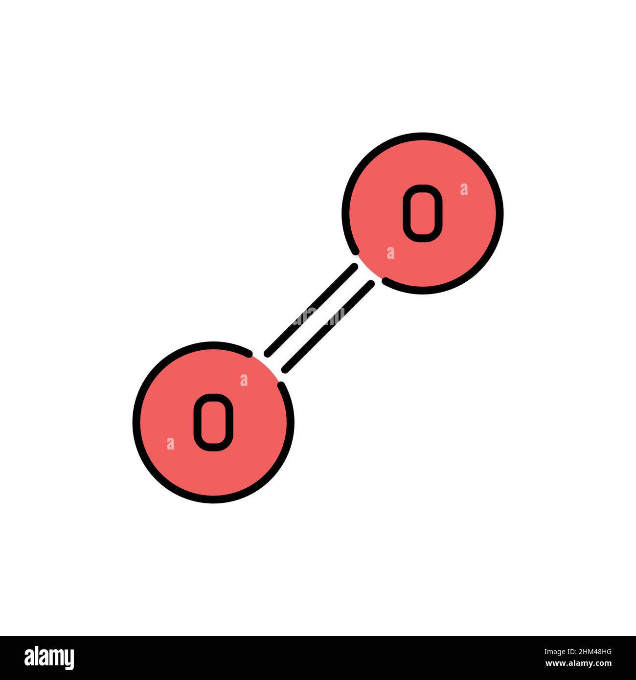 Oxygen formule color line icon. Pictogram for web page, mobile app ...