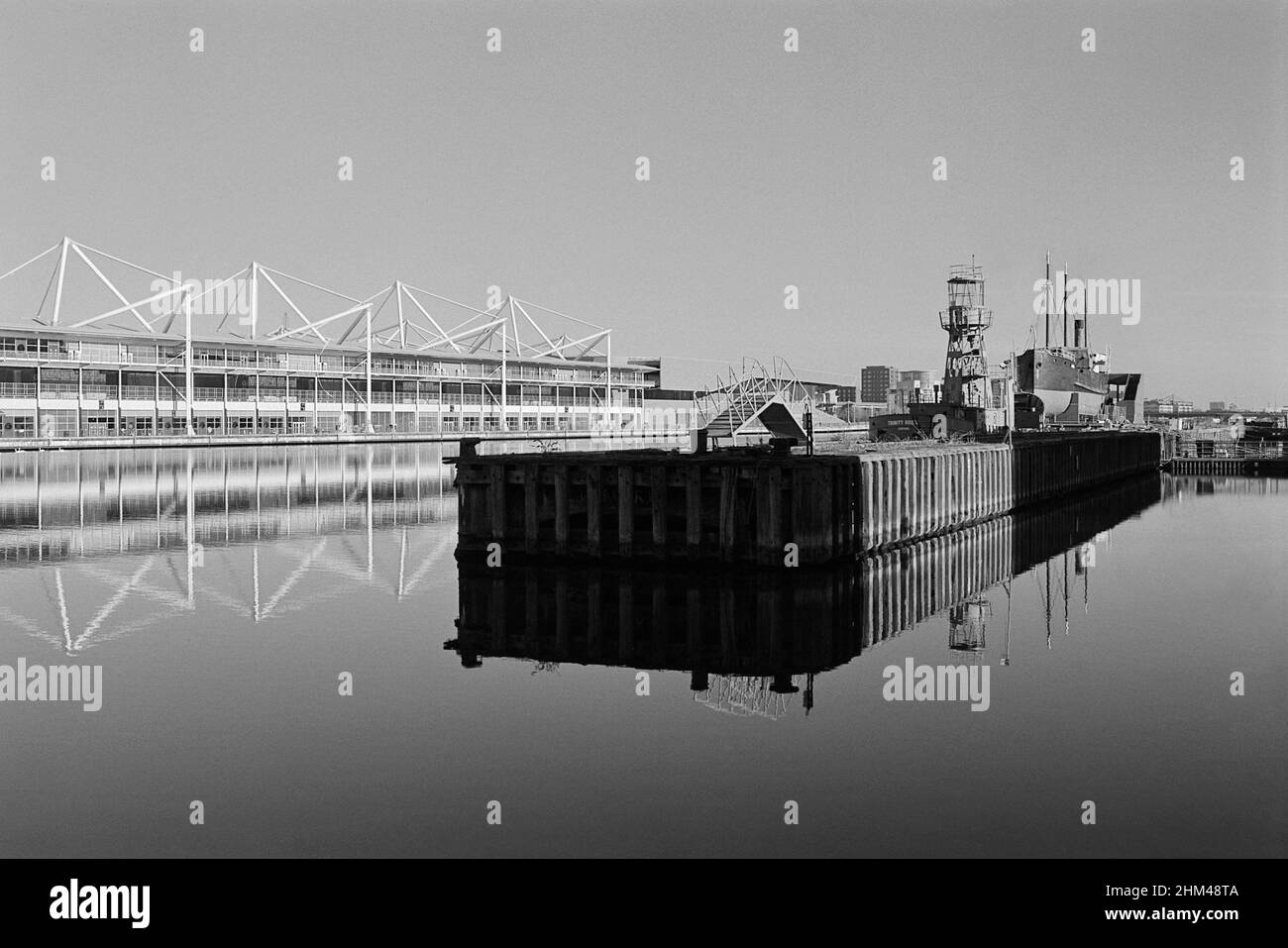 Royal Victoria Dock, London Docklands, looking east towards the Excel ...