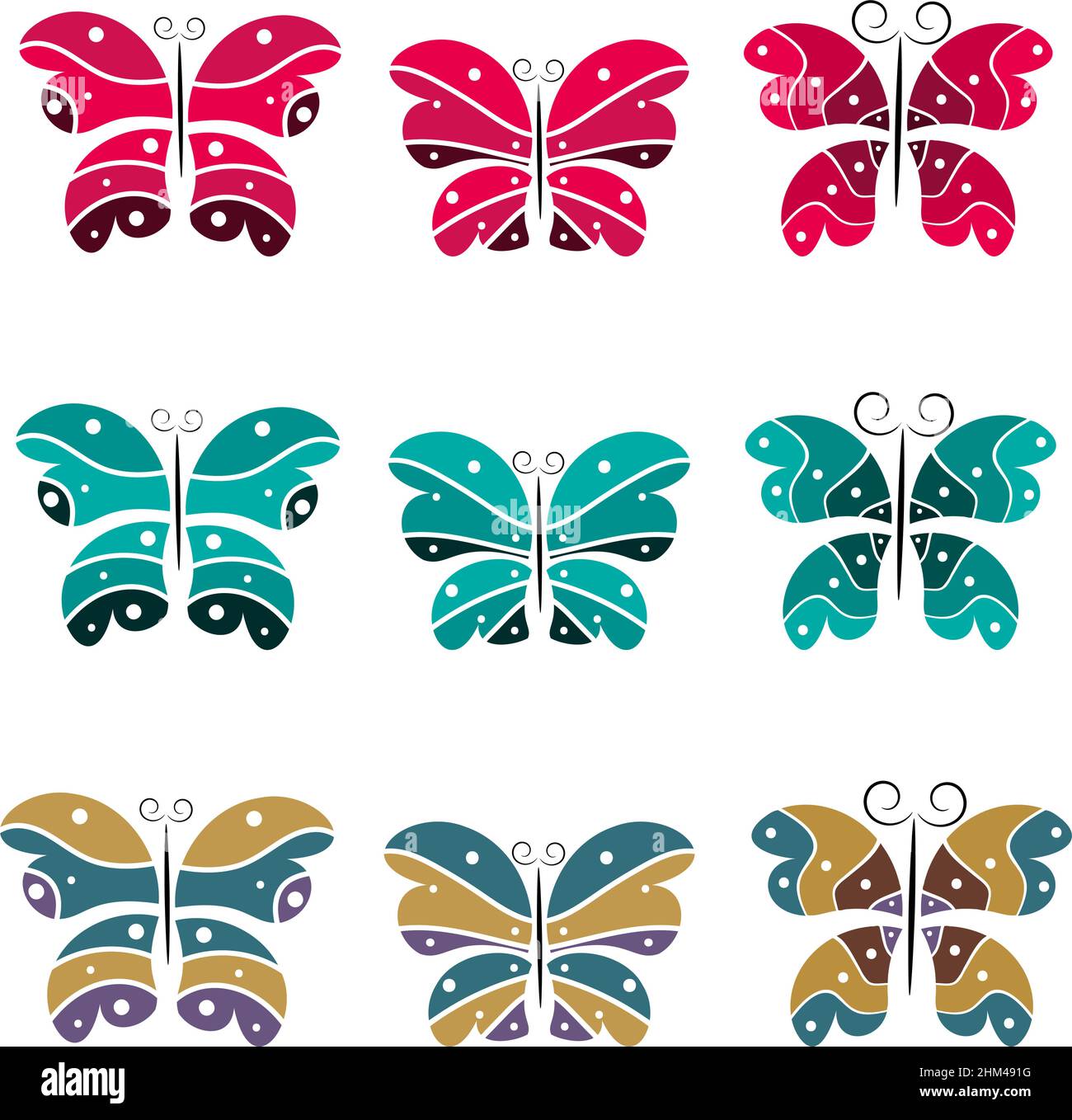 set of butterflies for your design. Vector EPS10 Stock Vector Image ...