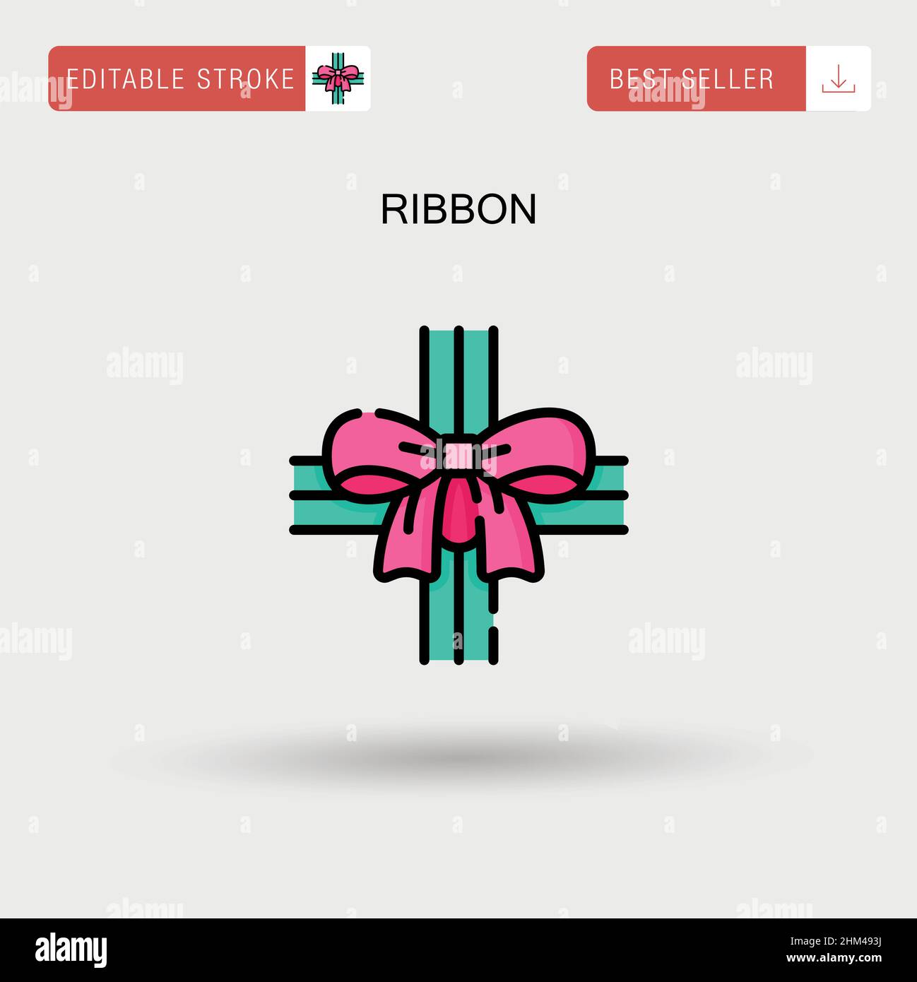Ribbon Simple vector icon Stock Vector Image & Art - Alamy