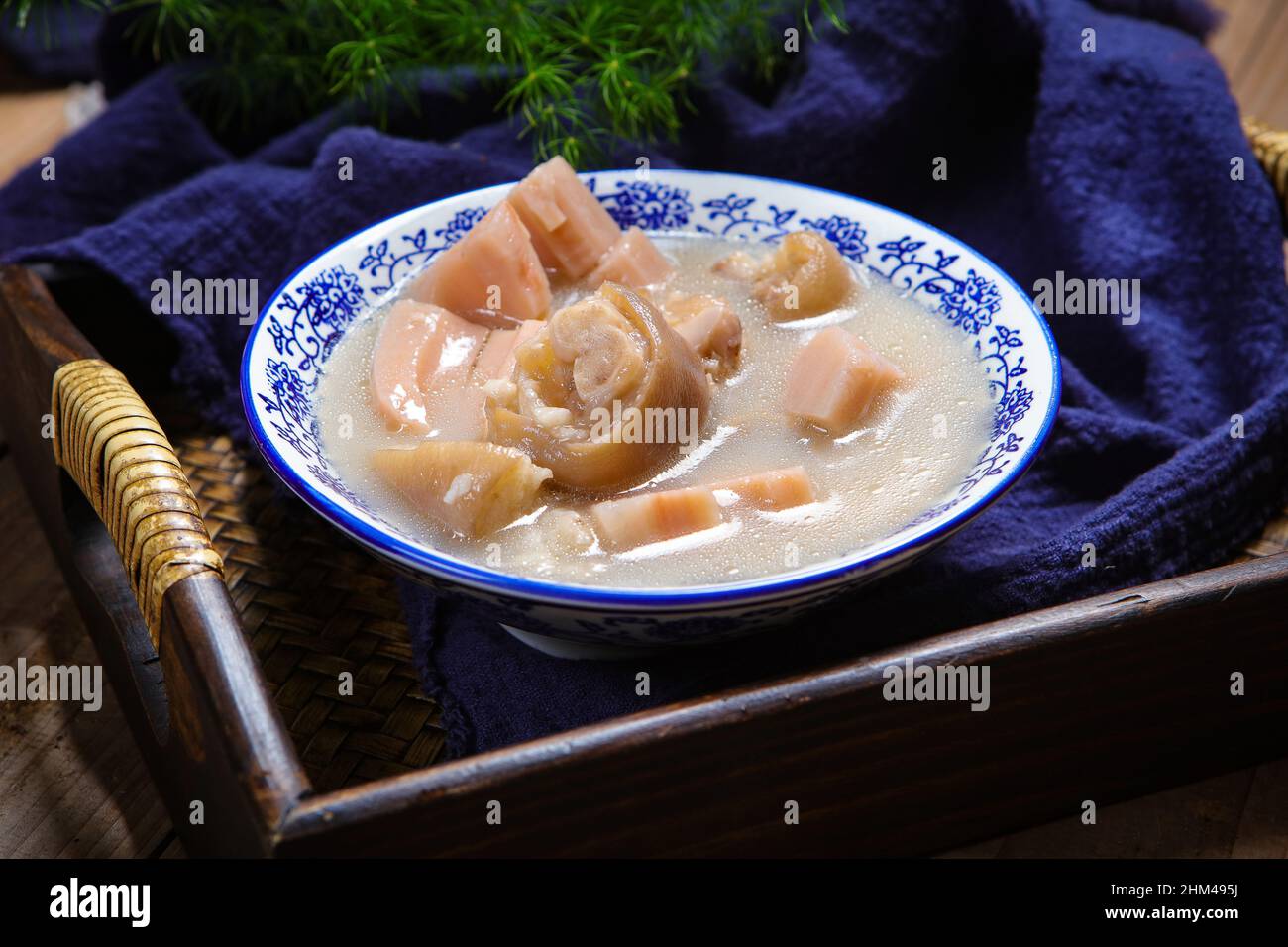 Lotus root pig feet soup Stock Photo - Alamy