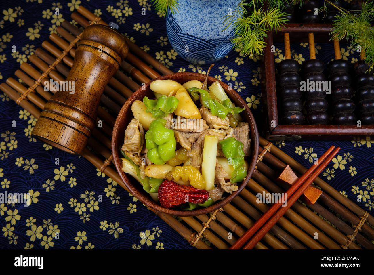 Water chestnut fry meat Stock Photo - Alamy