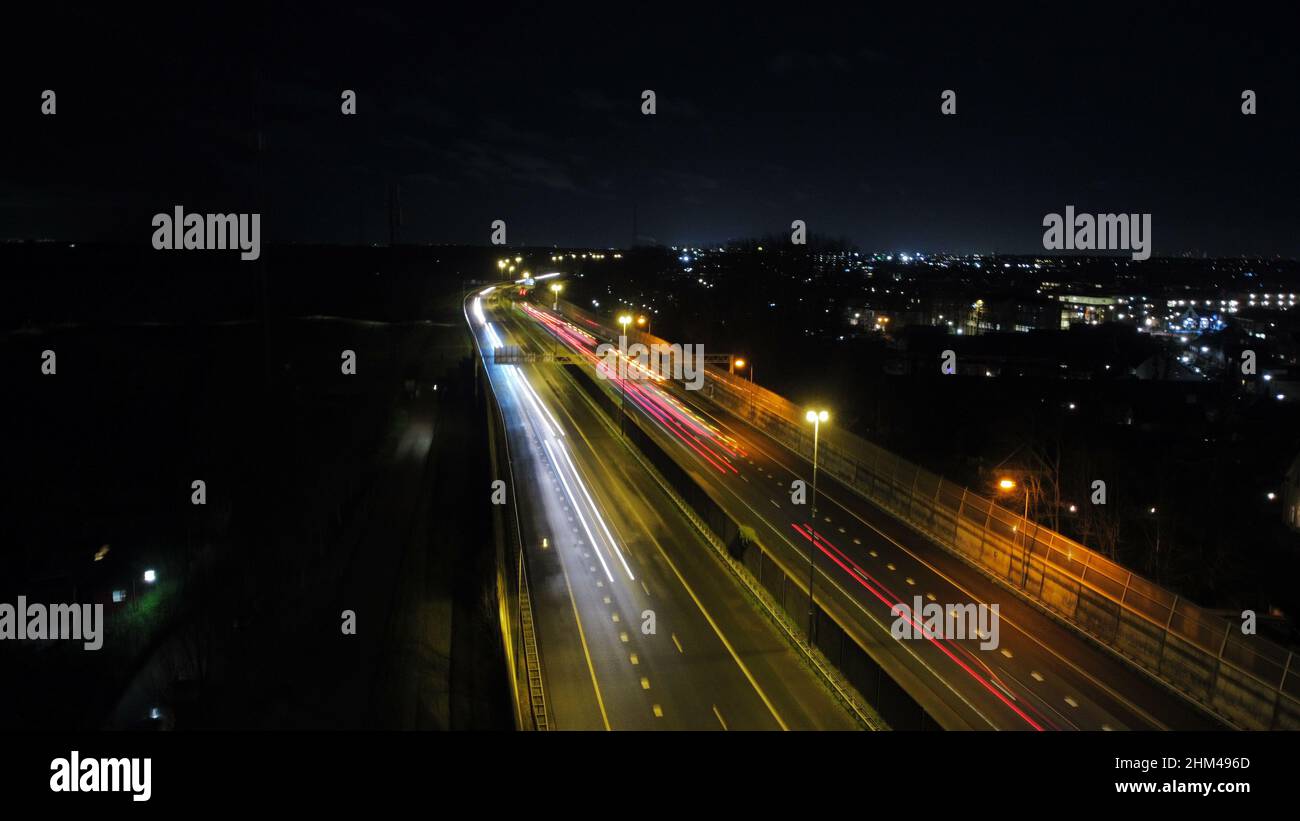 Highway A15 in the dark Stock Photo - Alamy