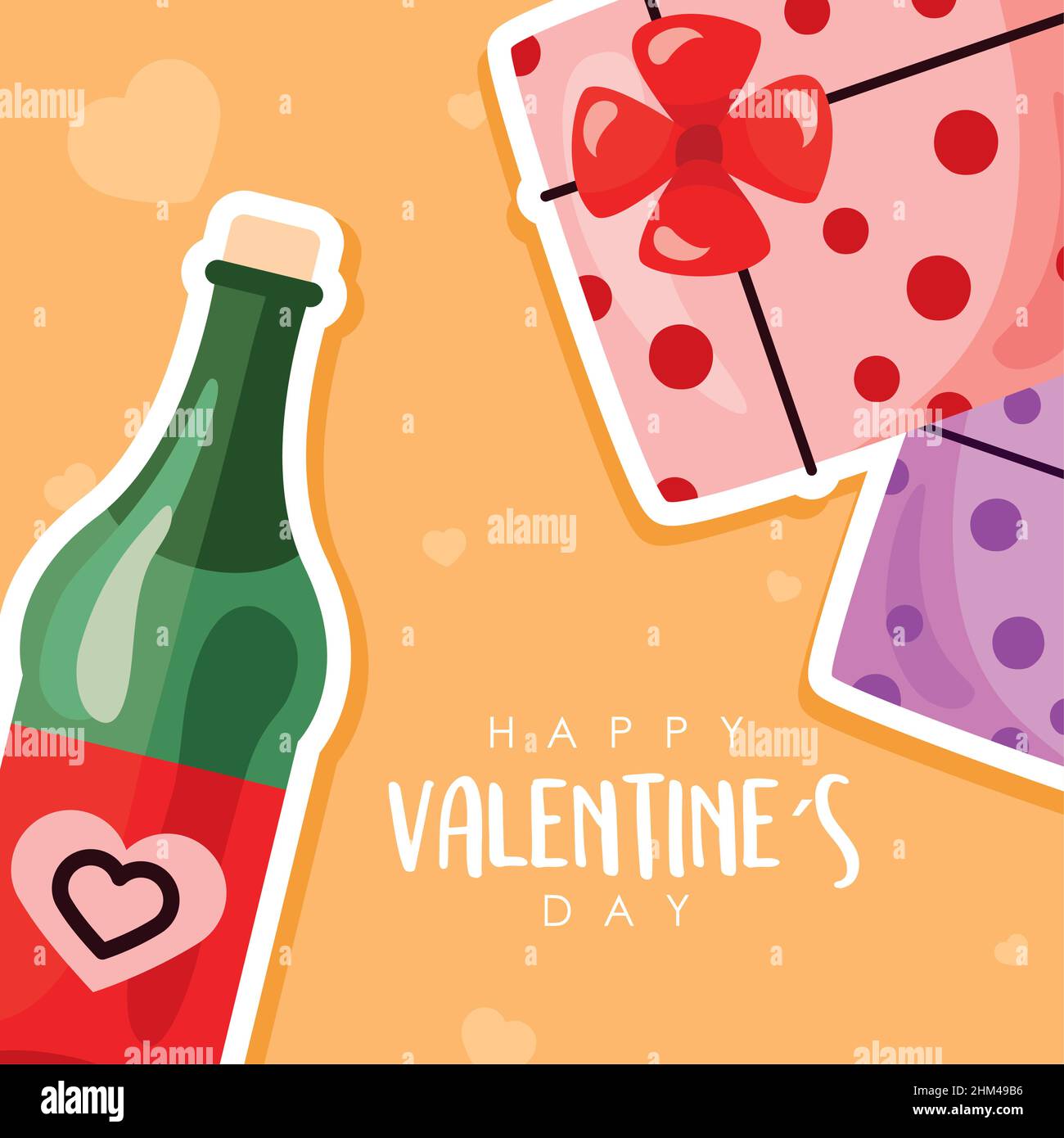 happy valentines lettering with gifts Stock Vector Image & Art - Alamy