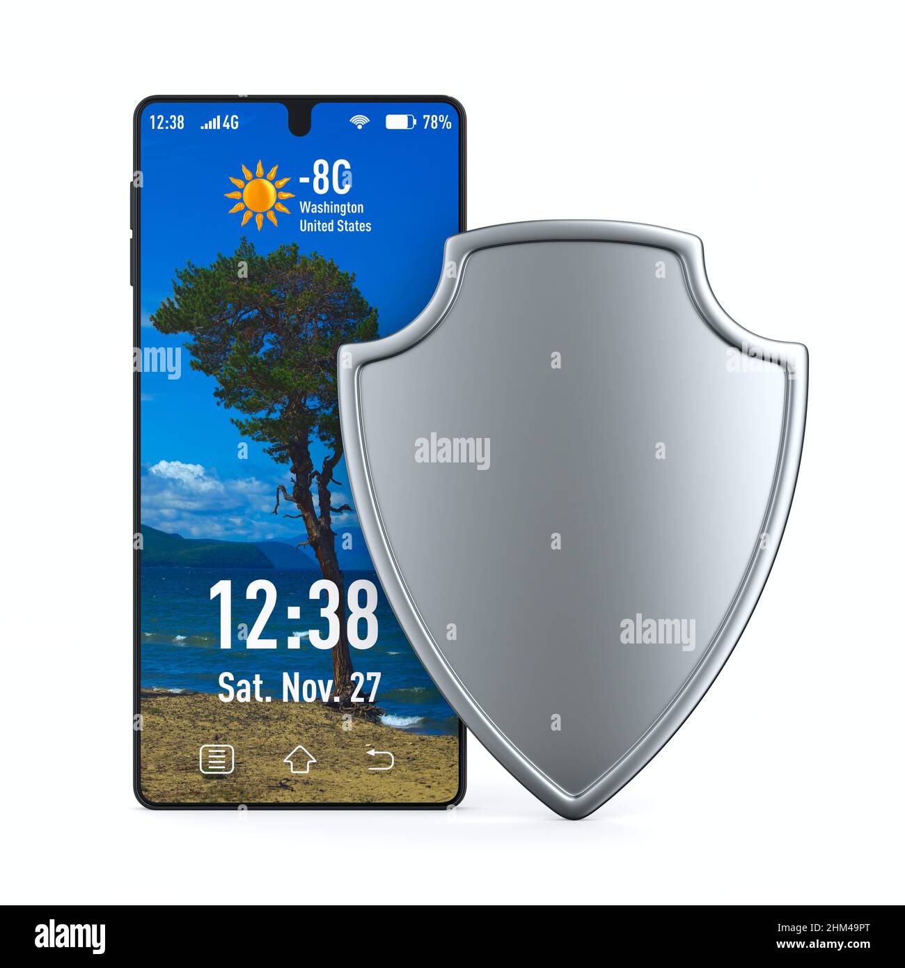 Protection phone on white background. Isolated 3D illustration Stock ...