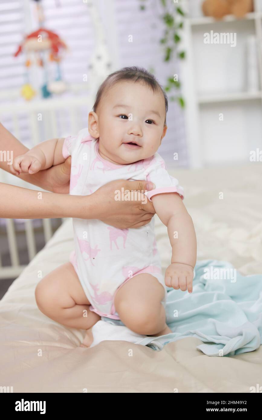 Bed lovely baby Stock Photo - Alamy