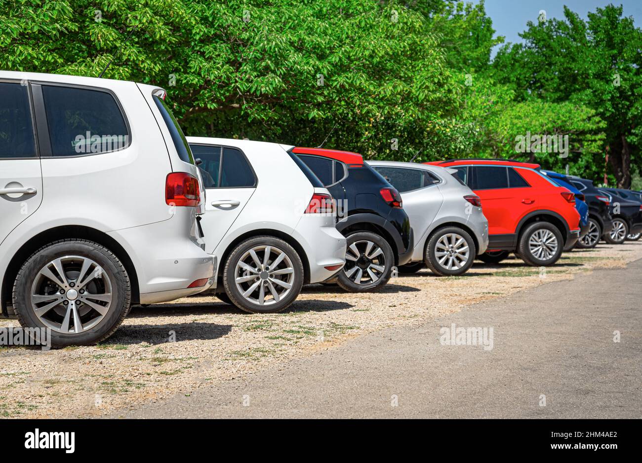Car parking in open space Stock Photo - Alamy
