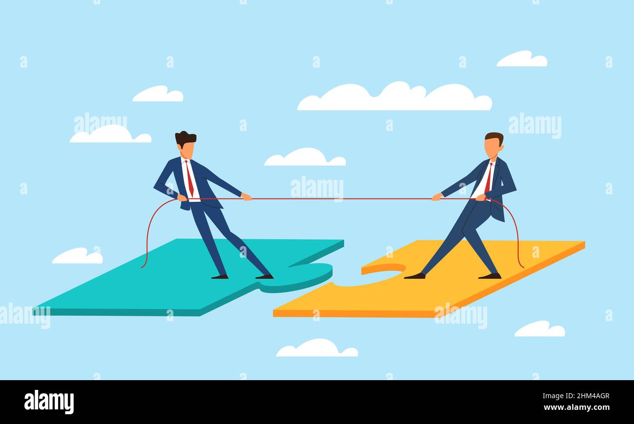 Merger, people cooperation and collaboration. Businessmen connect huge ...