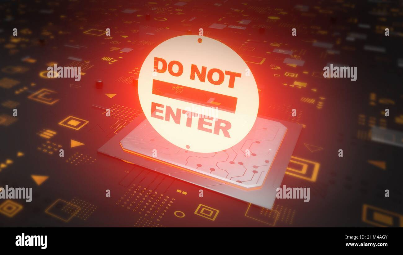Do Not Enter Digital Technology Sign Symbol 3D Illustration Stock Photo ...
