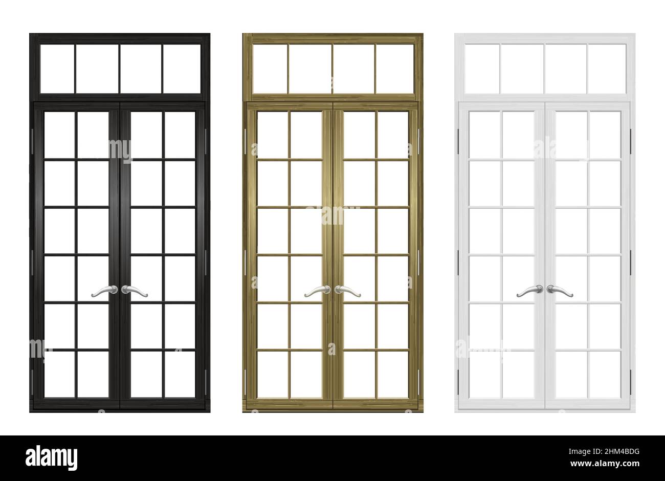 Vector. A set of classic wooden doors and windows. Templates for design ...
