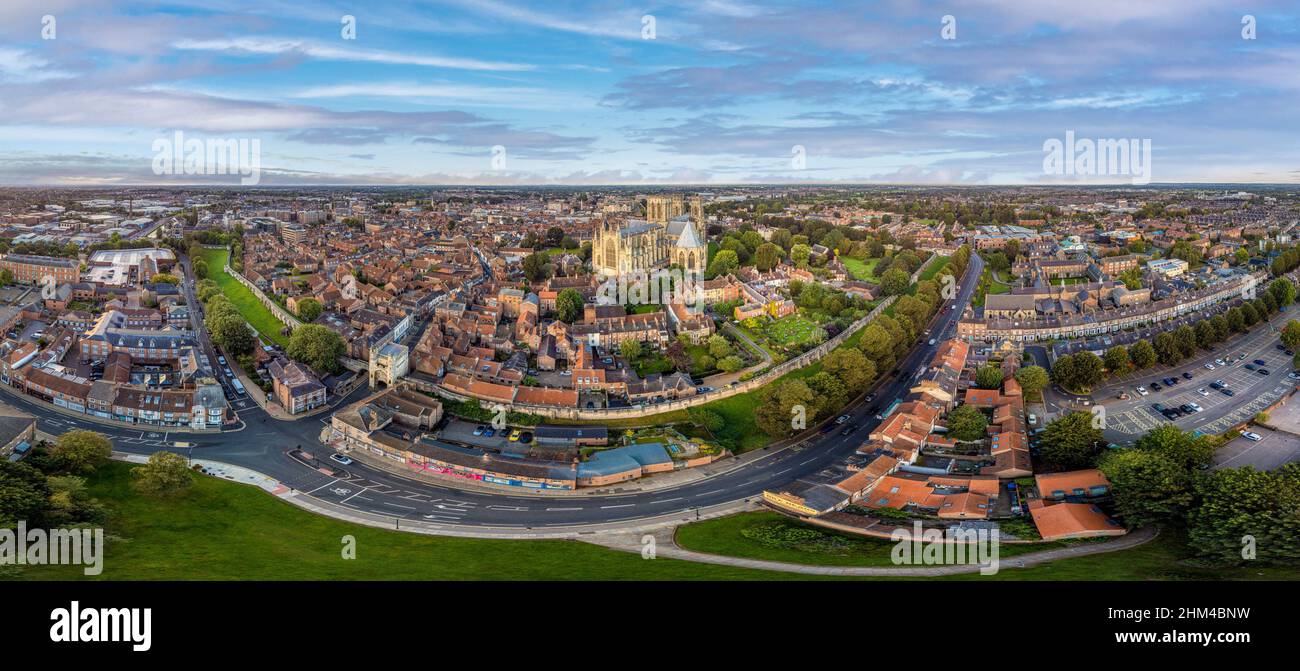 Panoramic aerial view of York city with the Minster in the centre. York ...