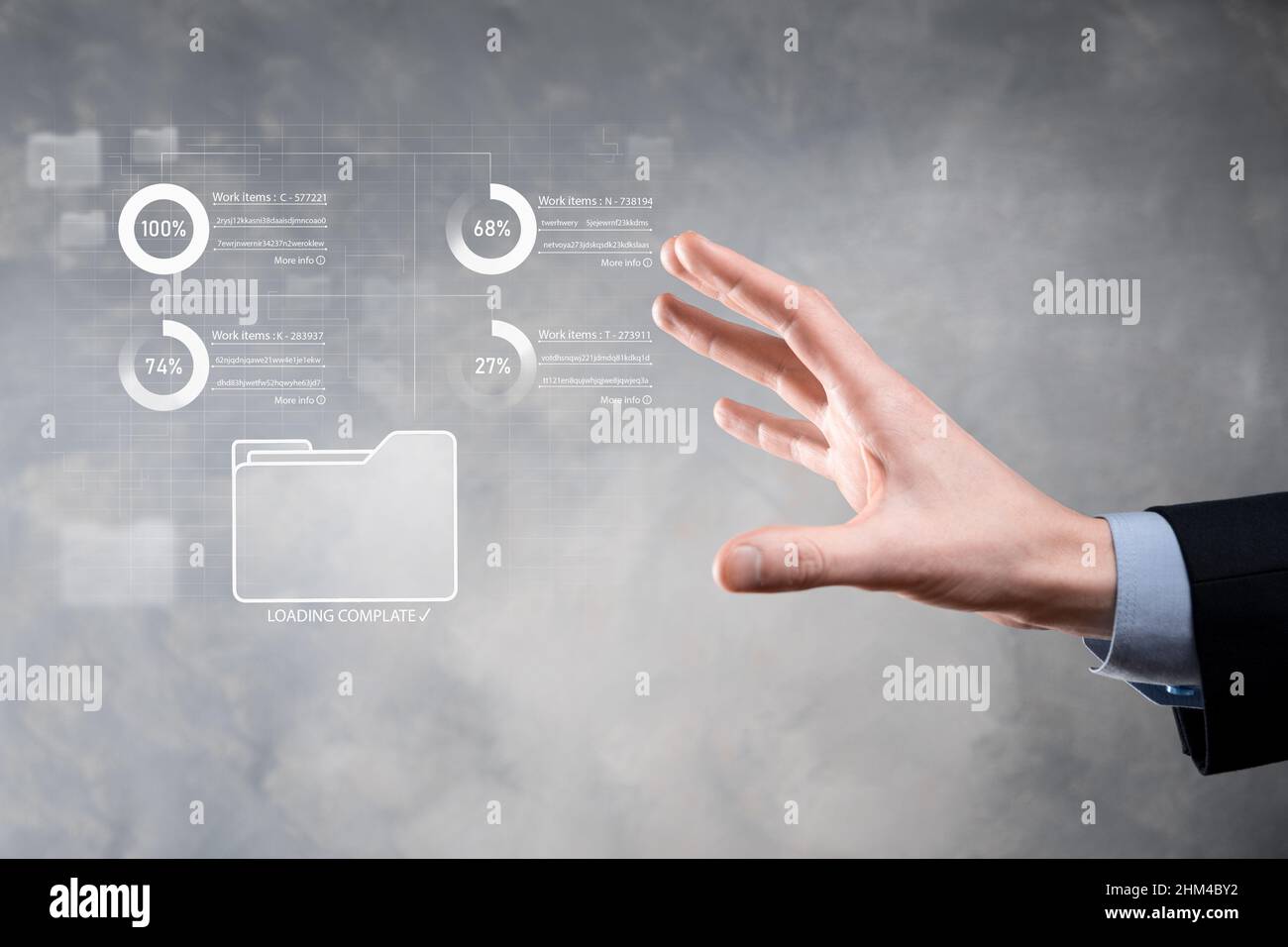 Business developer hand using board framework on virtual modern computer showing innovation ...